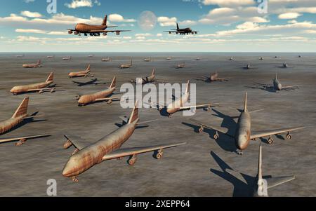 Boeing 747, Jumbo Jet Storage Site Stock Photo - Alamy