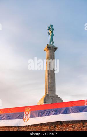 Belgrade, Serbia, 09 April 2024: Pobednik, the statue of victory at ...