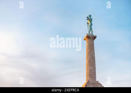 Belgrade, Serbia, 09 April 2024: Pobednik, the statue of victory at ...