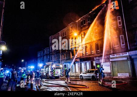 Well Street Paisley West end Fire Renfrewshire July 29th 2024 Stock ...