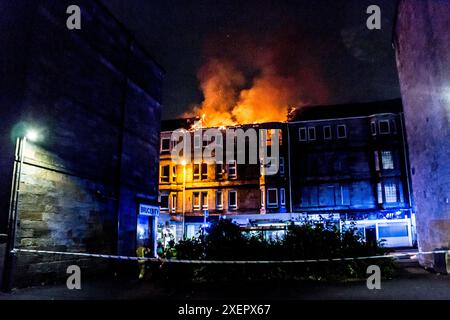 Well Street Paisley West end Fire Renfrewshire July 29th 2024 Stock ...