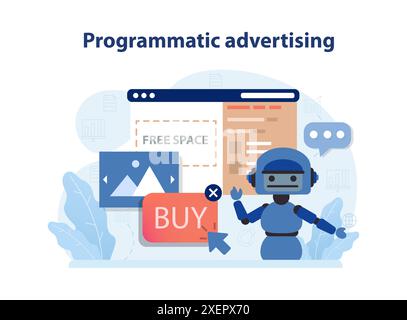 Programmatic advertising. Automated technology for media buying. Online ...