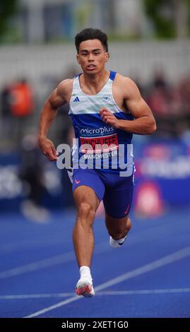 Louie Hinchcliffe in action the Men's 100m semi final 1 during day one ...