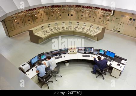 Hydroelectric dam control room interior Stock Photo - Alamy
