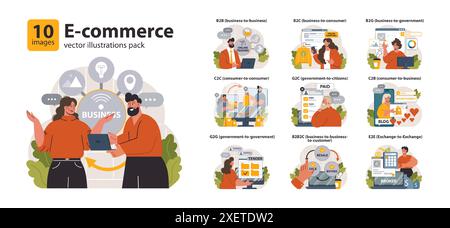 E-store and e-commerce business model. G2C, government to citizens ...