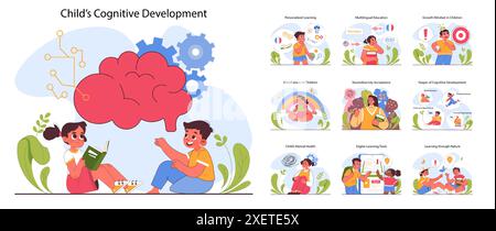 Child cognitive development. Process of kids intelligence, creativity ...