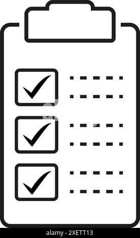 Clipboard icons set. Checkmarks, quality check, check list, todo plan with tasks, checkbox form ...