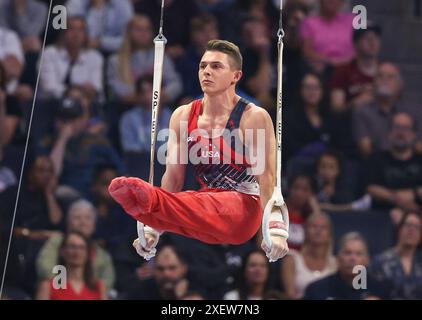 June 29, 2024: Paul Juda on the pommel horse during the 2024 Gymnastics ...