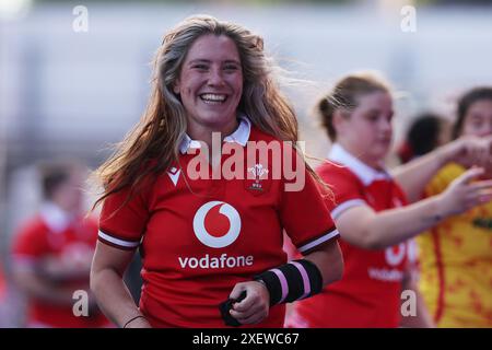 Wales' Georgia Evans looks on during the Women's Rugby World Cup 2025 ...