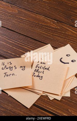 Positive messages on a desk Photo Stock Photo - Alamy