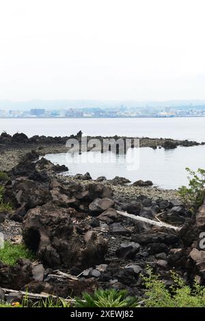 The Sakurajima Volcanic Shore Park and Footbath at the Sakurajima ...