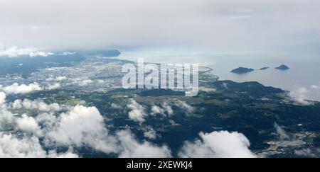 Aerial view of Kirishima and Kagoshima Bay in Kyushu, Japan Stock Photo ...
