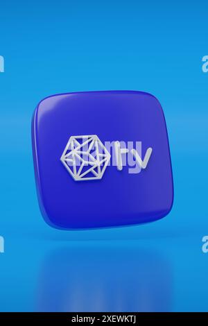 Buenos Aires, Argentina - June 22th 2024: Cafeine TV three-dimensional ...