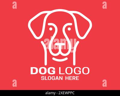 Minimal thin line Dog head logo design vector template Stock Vector ...