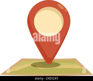 Red map pin pointing a specific place on a map, for indicating ...
