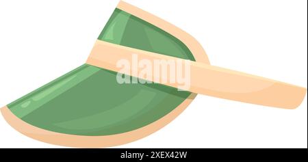 Green visor cap with a curved visor lying on a white background. Green ...