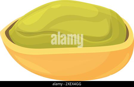 Pistachio nut showing green kernel lying in open shell. Ripe pistachio ...