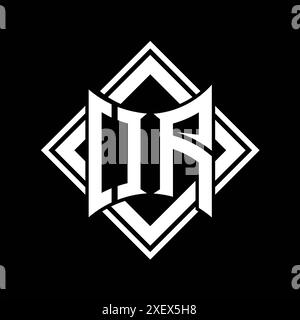 OA Letter logo with abstract shield shape with square black outline on ...