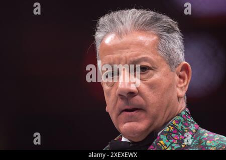 Announcer Bruce Buffer introduces fighters before a UFC 249 mixed ...