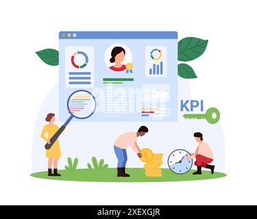 Key performance indicator, HR management and analytics vector ...