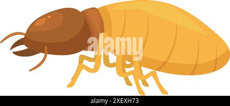 Termite walking side view showing head thorax and abdomen. Cartoon ...