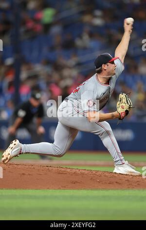 Washington Nationals pitcher Mitchell Parker prepares to throw during ...