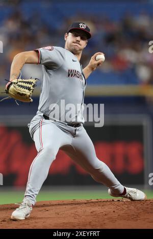 Washington Nationals pitcher Mitchell Parker throws during the third ...