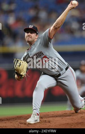 Washington Nationals pitcher Mitchell Parker throws during the third ...
