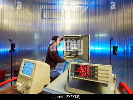 Test climate at high and low temperatures. Climate Chamber. Artificial ...