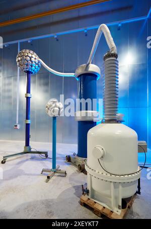 Faraday cage. HIGH VOLTAGE LABORATORY. Test bench to conduct dielectric ...