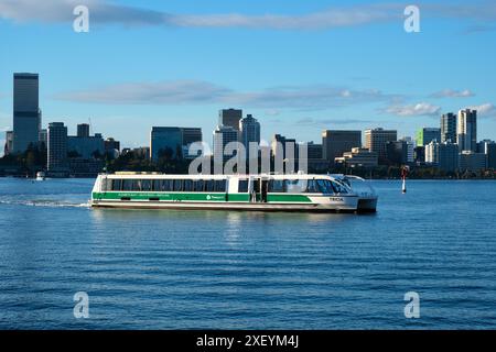 The Transperth ferry, named Tricia, crossing the Swan River from ...