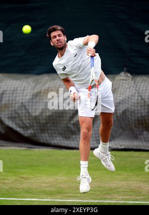 Cameron Norrie during a training session at the All England Lawn Tennis ...