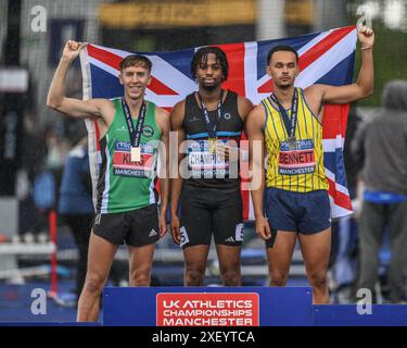 David King, Daniel Goriola, Sam Bennett and Tade Ojora competing in the ...