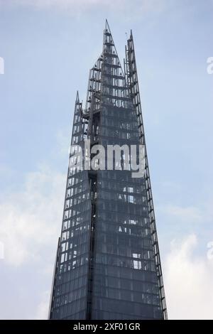 Modern structural design building Shard as viewed from the roof top of ...