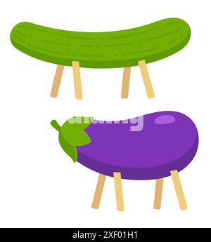 Cucumber horse and eggplant cow decorations for Japanese Obon festival ...
