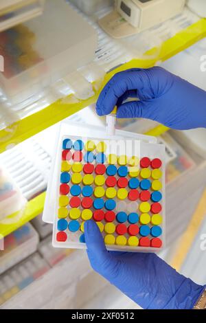 Experimental phase clinical trial, Storage of samples in freezer ...