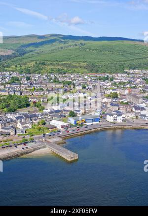 Dunoon town centre in Scotland aerial view from above Stock Photo - Alamy