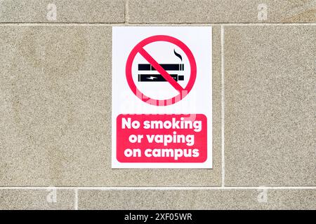 No smoking or vaping on university campus Stock Photo - Alamy