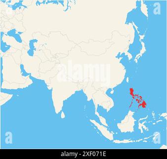 Asia with highlighted Philippines map. Vector Illustration Stock Vector ...