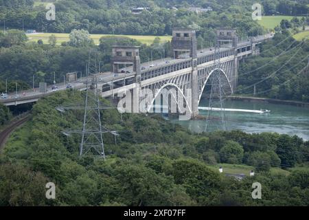 Britannia Bridge over the Menai Strait, Wales in its original ...