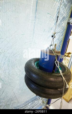 Impact test on glass, material homologation, Technology Research Center ...