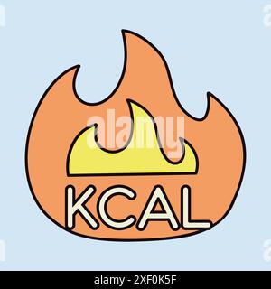 Kcal icon logo sign vector outline in black and white color Stock ...