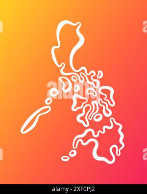 Philippines shape on gradient background. Country map with scratch ...