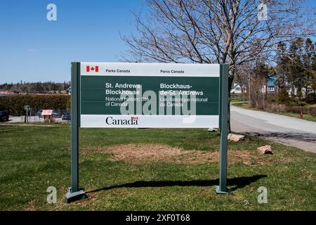 Parks Canada St. Andrews Blockhouse National Historic Site sign at ...