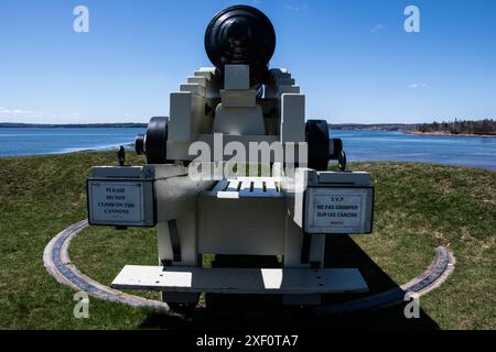 Cannons displayed at Centennial Park in St. Andrews, New Brunswick ...