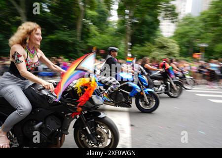 Members of the Sirens Motorcycle Club of New York take part in the 2025 ...
