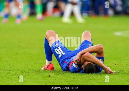 David Hancko (Slovakia, #16) on the ball, GER, Germany vs Slovakia ...