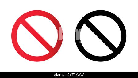 Set of red ban icon. Editable vectors stop prohibitions red icon. No ...