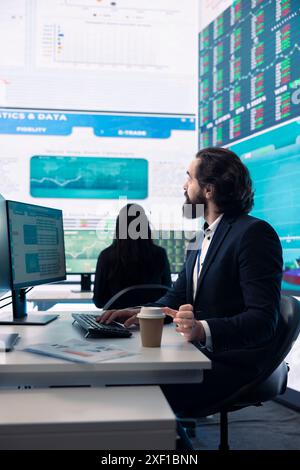 Company employee establishing project details and essential information ...