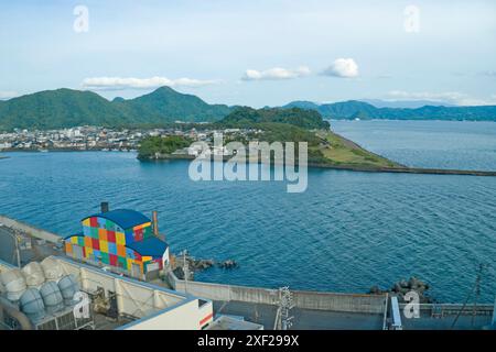 Aerial view of Numazu port in Numazu city, Shizuoka prefecture, Chubu ...